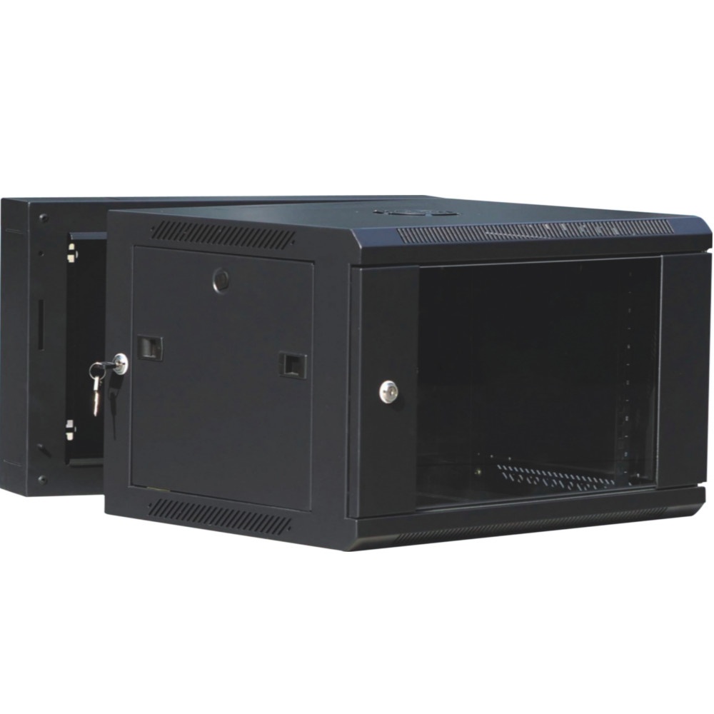 RACK 19" 6U C/PUERTA VIDRIO PIVOTANTE 600x550 (P/PARED) INCLUYE PDU ...